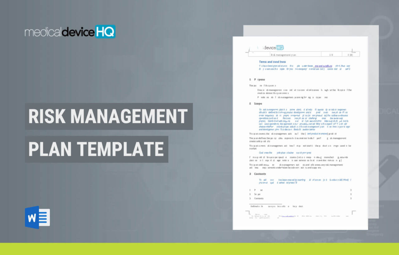 Risk Management Plan Template ISO 14971