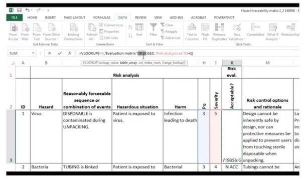 How to use MS Excel for risk analysis and ISO 14971