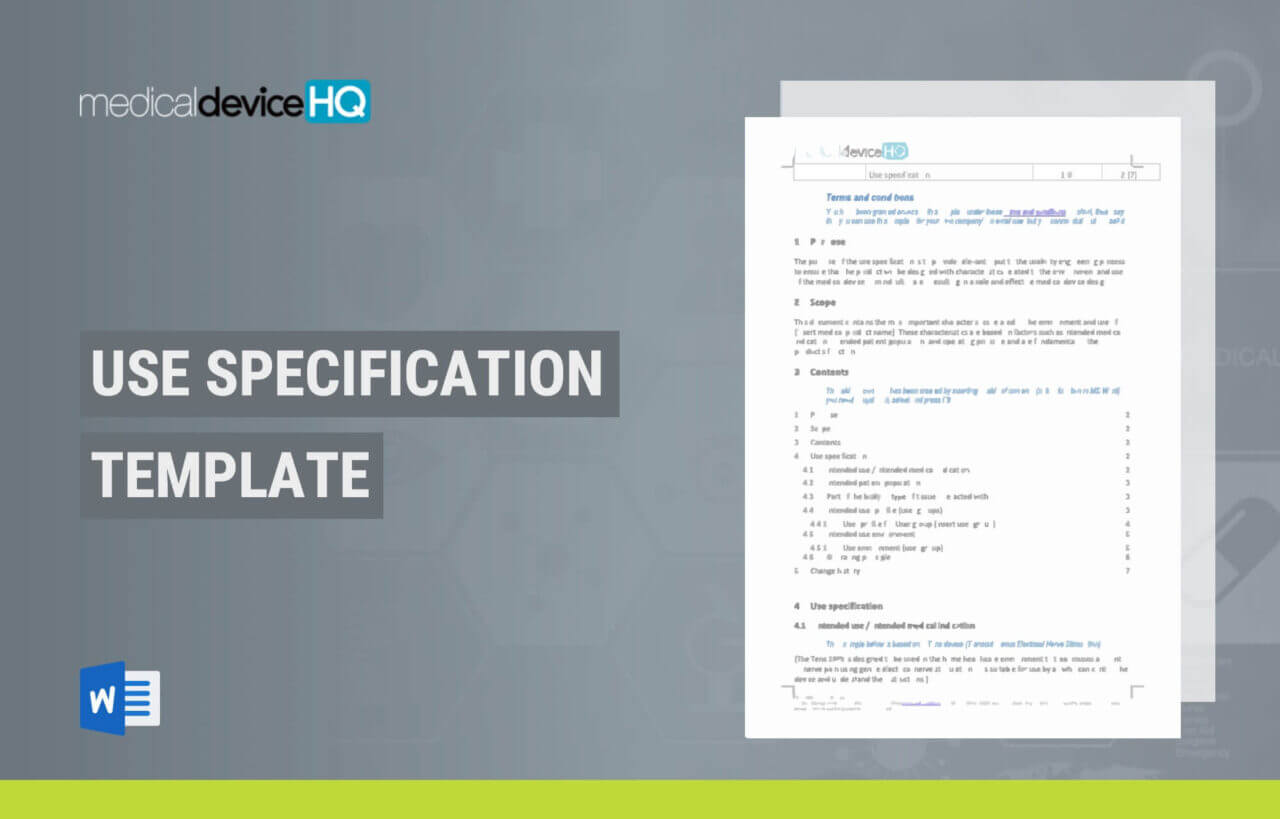 Use Specification Template (IEC 62366-1, Medical Device) Template ...