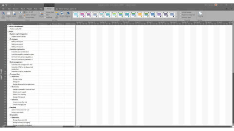 Creating a medical device work breakdown structure