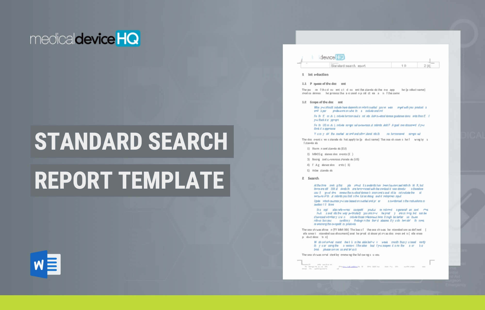 Standard Search Report Template (Medical Device Standard) - Medical ...