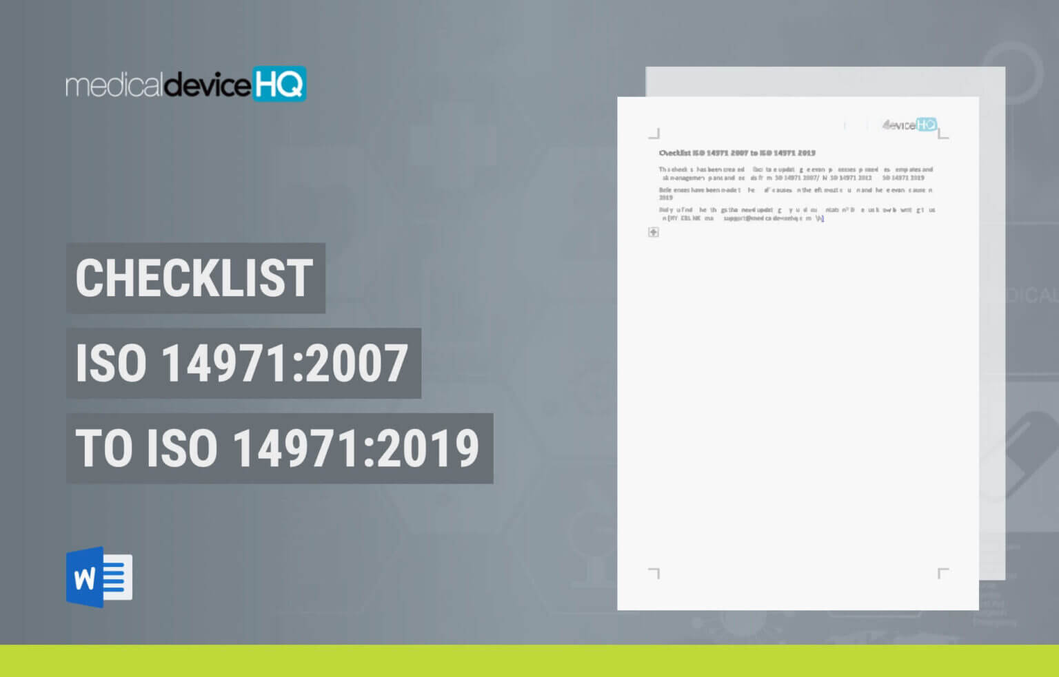 Checklist ISO 14971:2007 to ISO 14971:2019