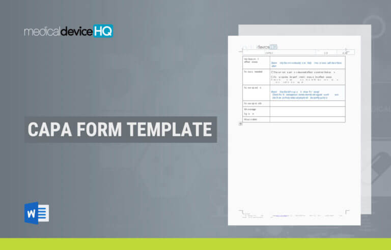 CAPA Form Template (ISO 13485, Medical Device) - Medical Device HQ