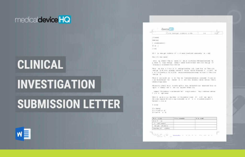 Template: Clinical investigation submission letter