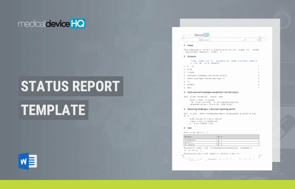 Status Report Template (Medical Device) - Medical Device HQ