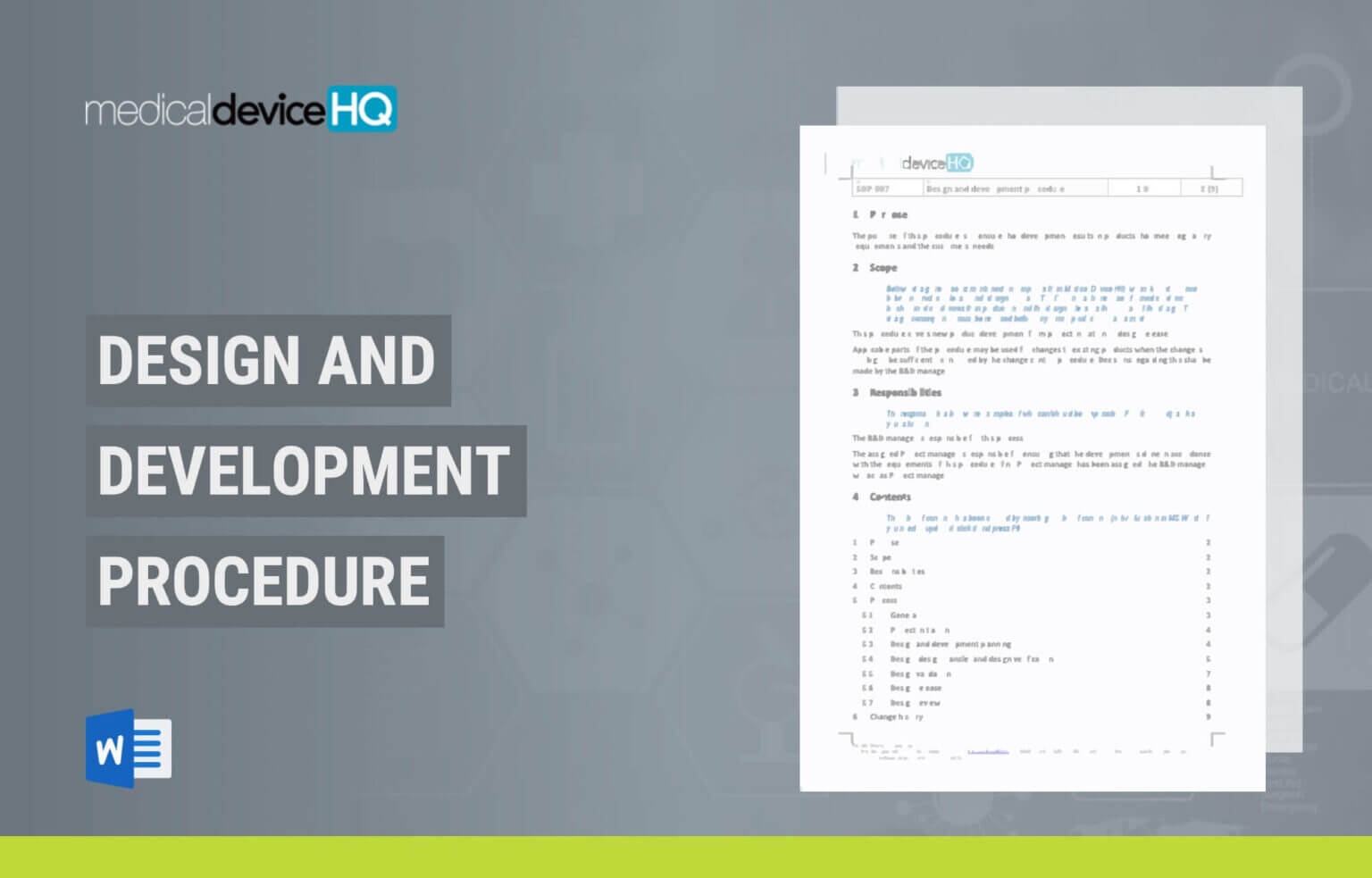 Design and Development Procedure Template | Medical Device HQ