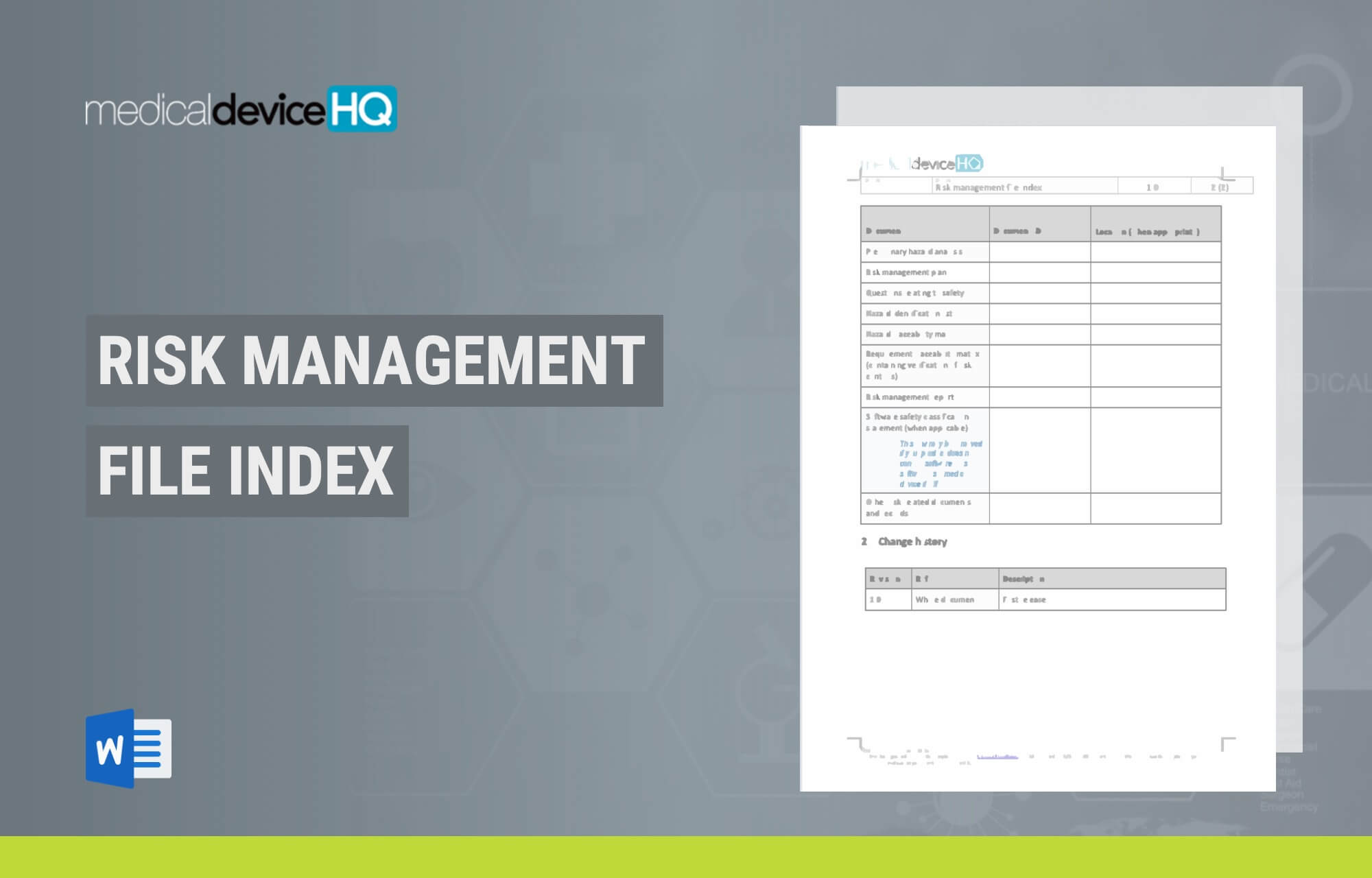 Risk Management File Index Template | MedicalDeviceHQ