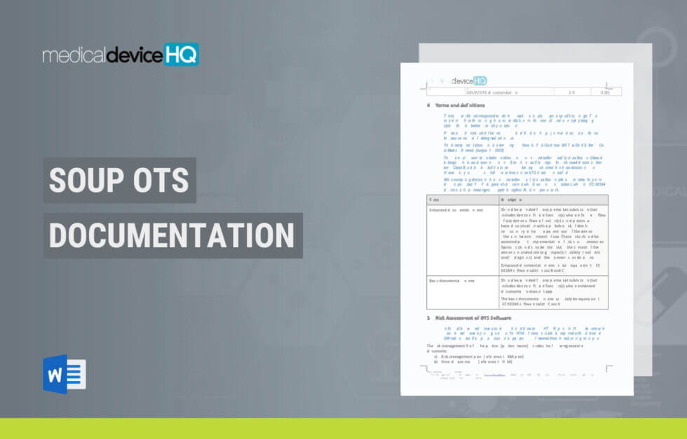 SOUP/OTS Documentation Template (IEC 62304, Medical Device) - Medical ...