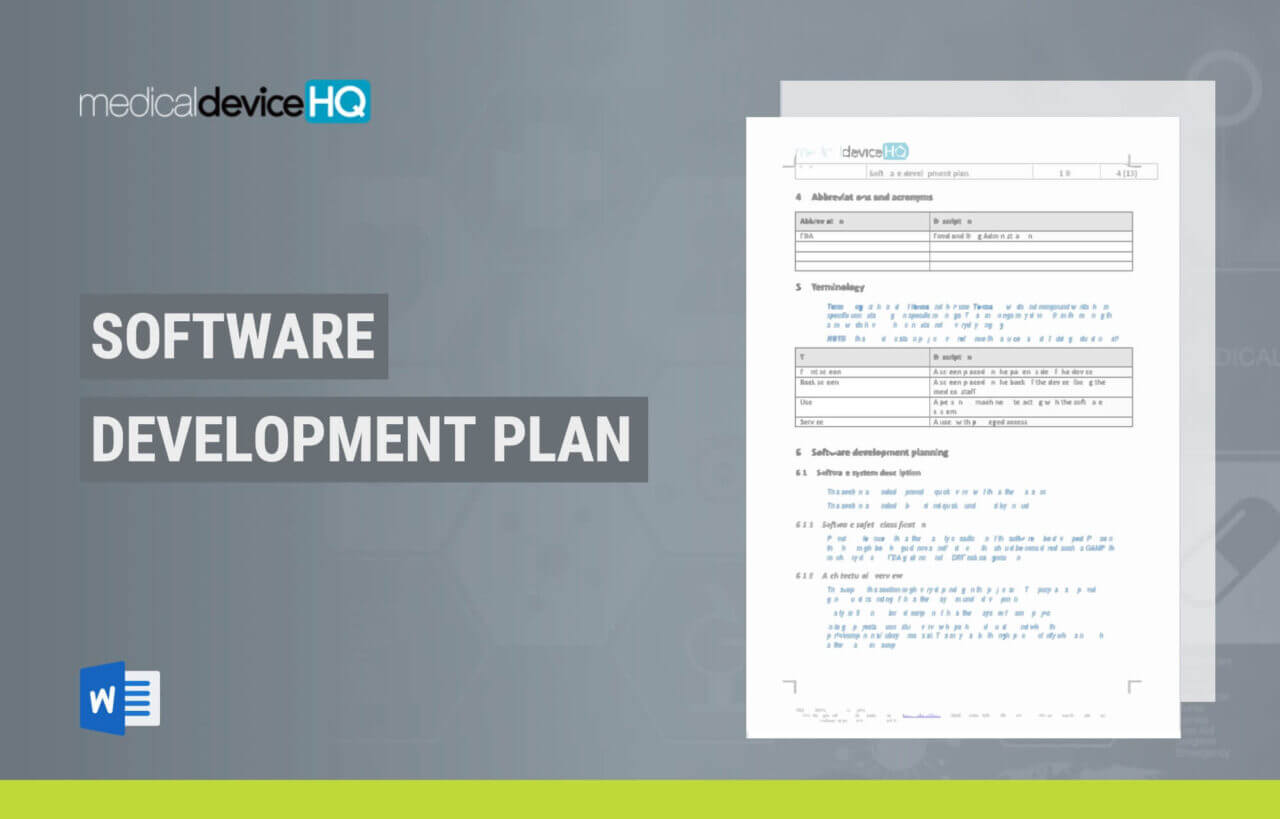 Software Development Plan Template | MedicalDeviceHQ