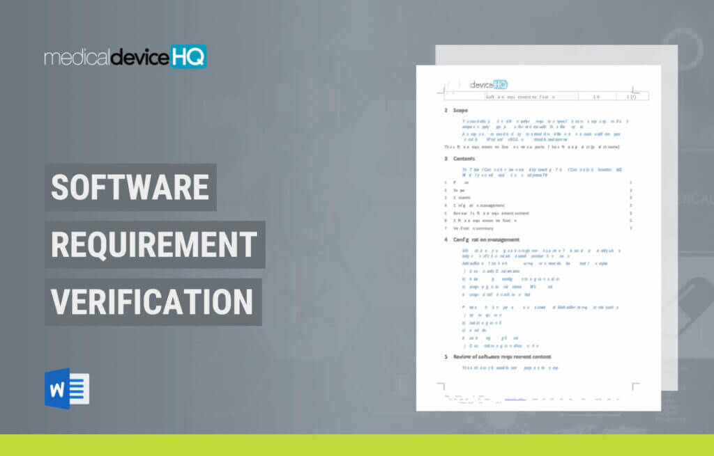 Software Requirements Verification Template | MedicalDeviceHQ
