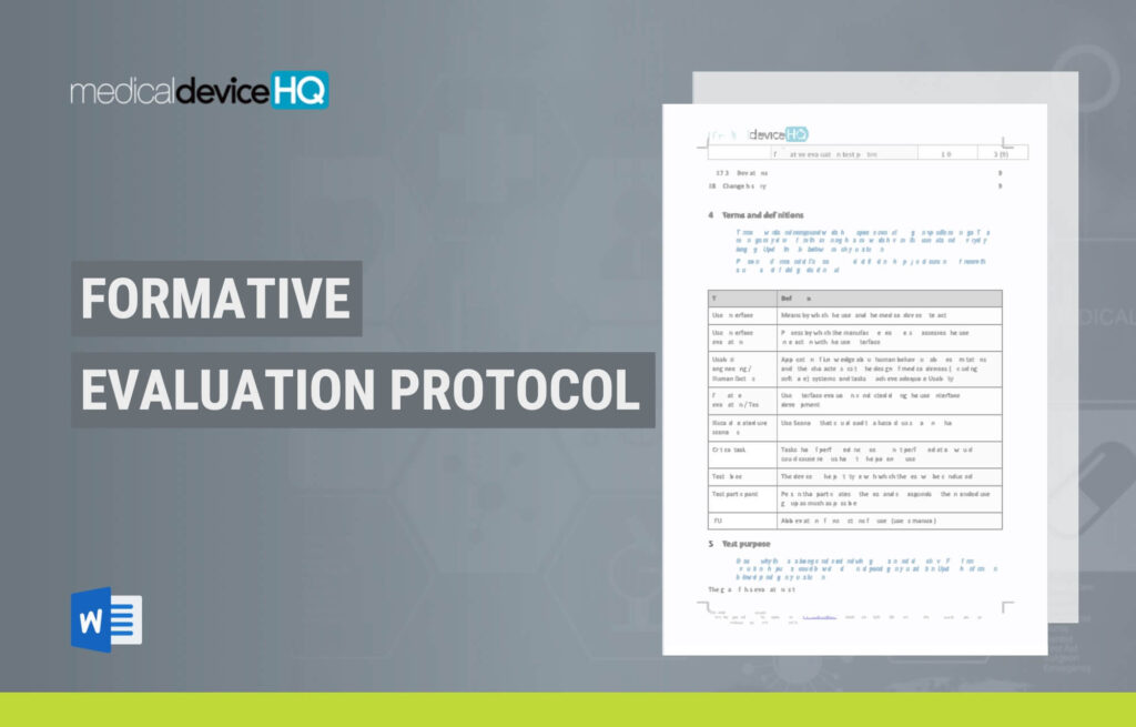 Formative Evaluation Protocol Template Medical Device Hq