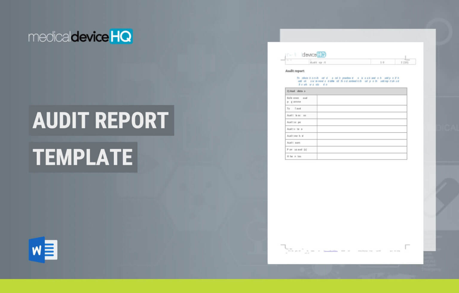 Audit Report Template (ISO 13485, Medical Device) - Medical Device HQ