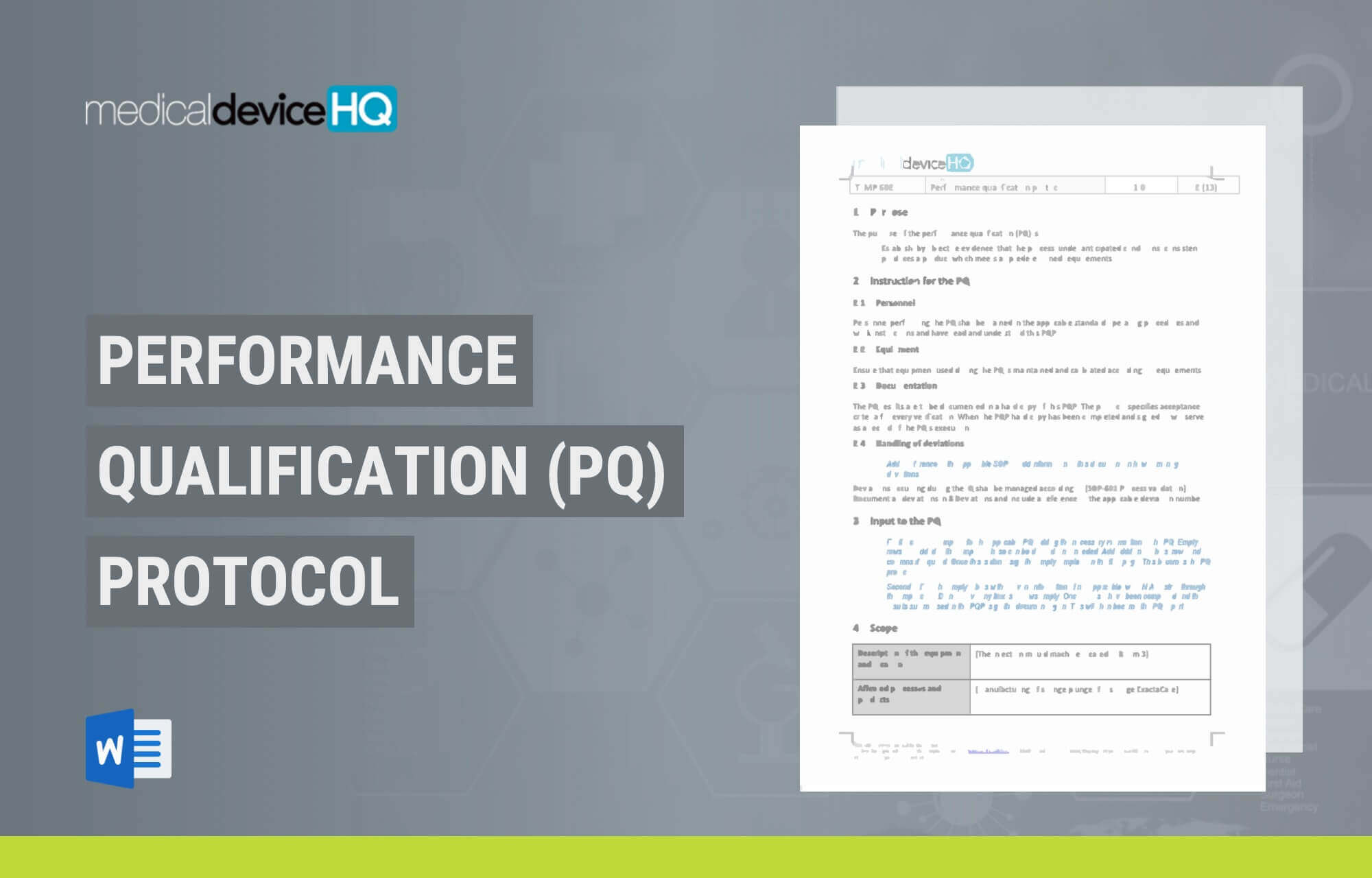 Performance Qualification (PQ) Protocol Template (Medical Device ...